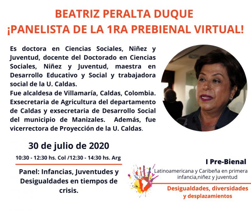 Beatriz Peralta Duque, ¡Panelista de la 1ra Prebienal Virtual!. - Consejo Nacional de Trabajo Social